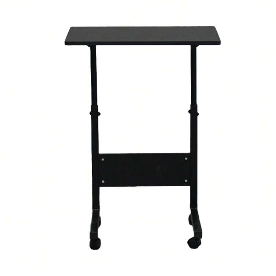 Adjustable Computer Desk Removable Desk With Roller Black 60cm Portable ...
