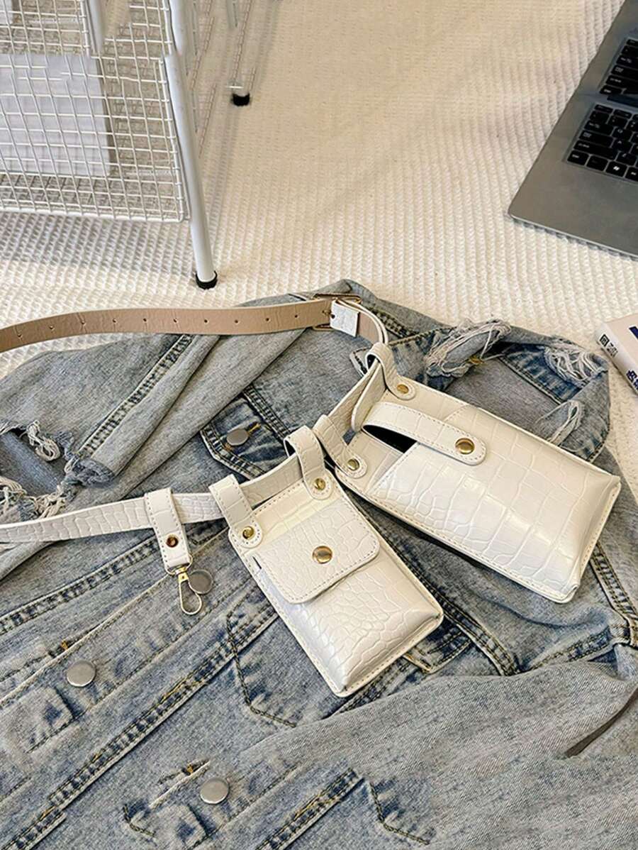 Alligator Grain midjeväska Hip Pack Designer Damer Fanny Pack Och ...