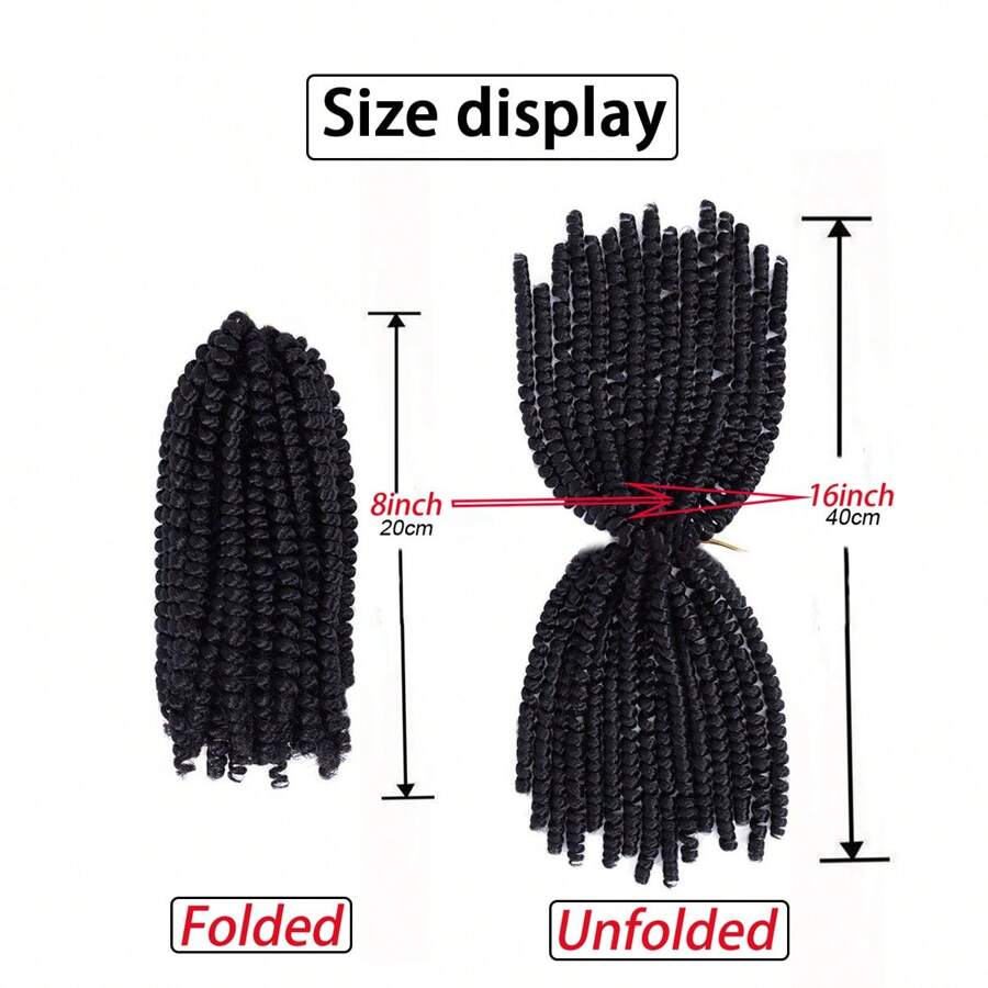 15 Strands/Pack 1 Pack Black Passion Twist Spring Crochet Hair 8 Inch ...