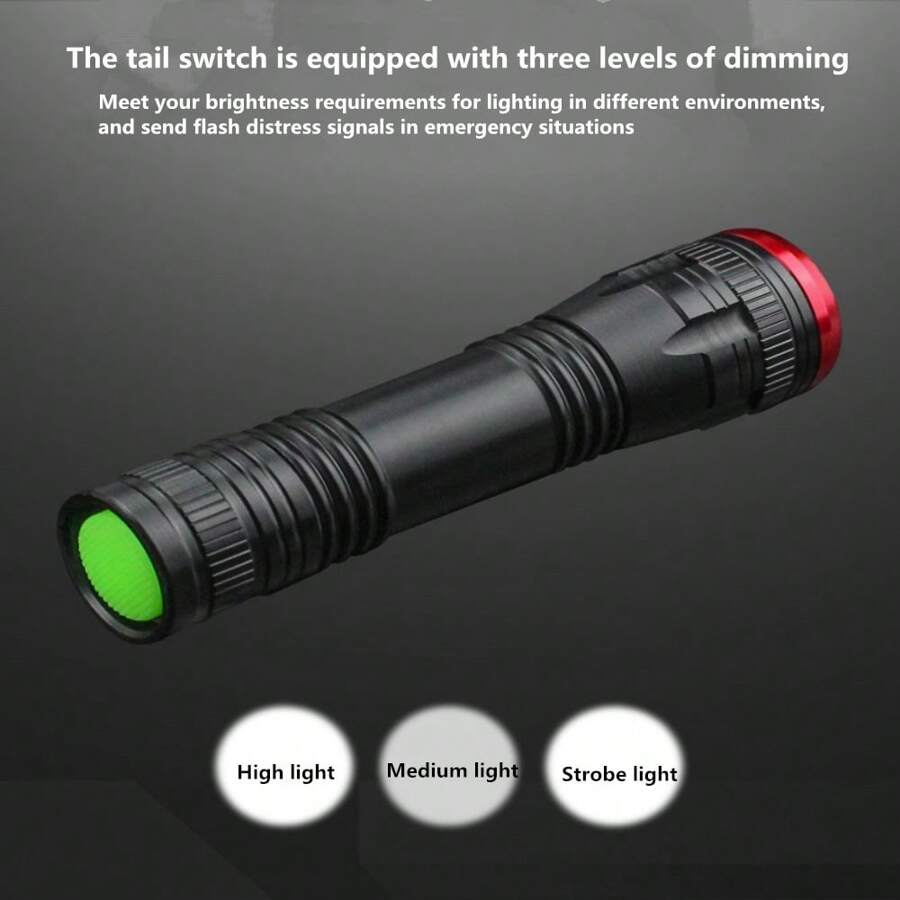 1pc Super Bright LED Tactical Flashlight Zoomable Lamp 3 Modes Mini Portable Rotating Focusing ...