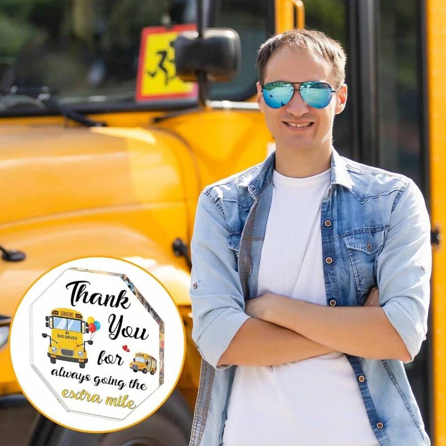 Bus Driver Appreciation Gift- Acrylic Octagon Graduation Award Desk ...