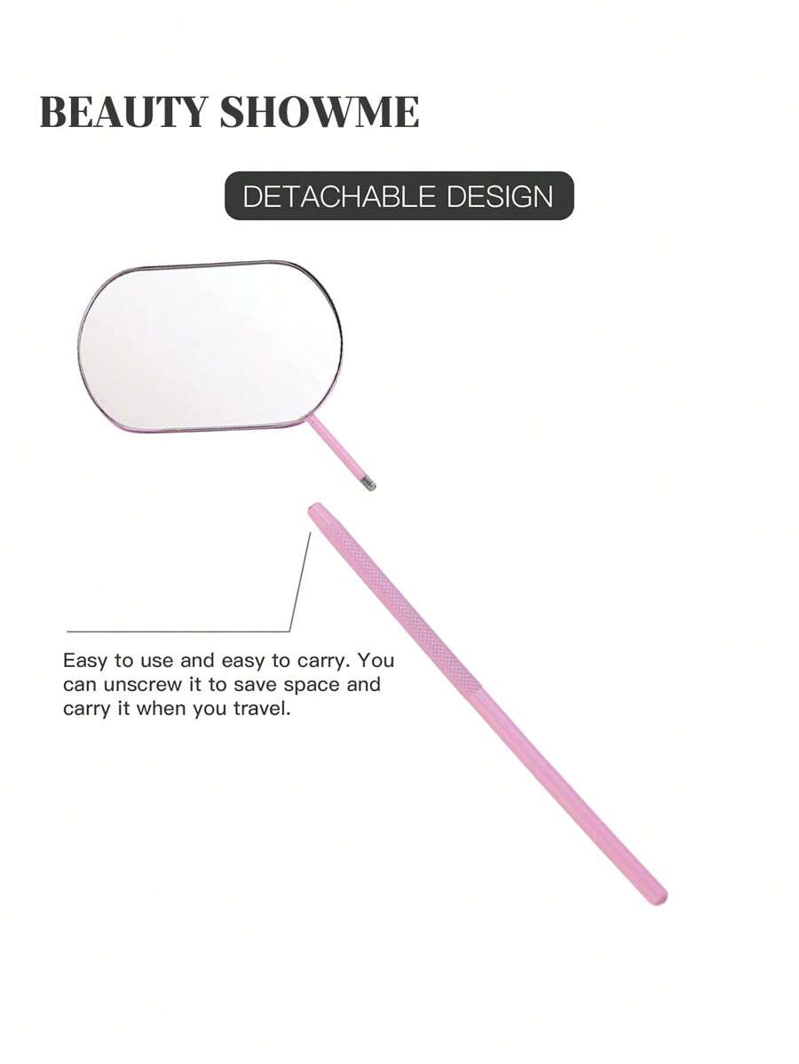 1pc Pretty Memory Lash Mirror, 2.2Inches Stainless Steel Makeup Mirror ...