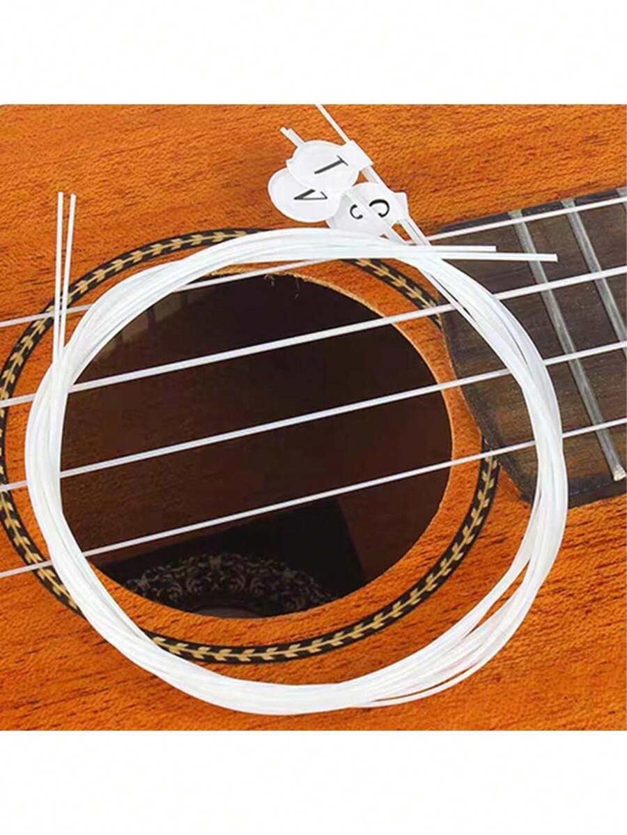 1 Set Of 4 Nylon Ukulele Strings With 10 Picks, String Winder For ...