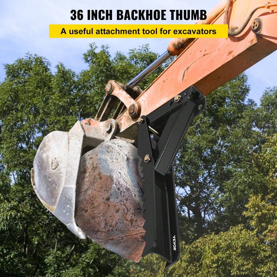 VEVOR Backhoe Excavator Thumb Attachments, 36 Inch Adjustable Extreme ...