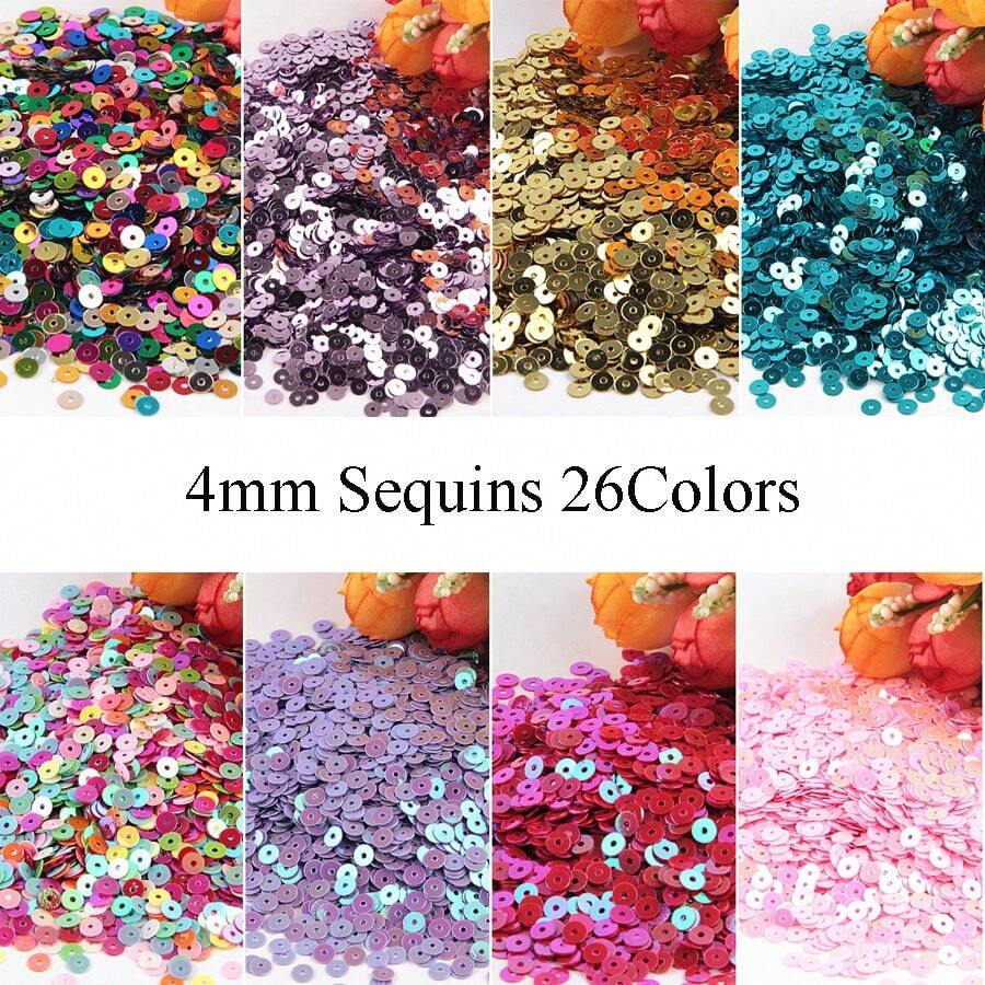 20g Paillettes Sequin 4mm AB & Silver Base Mix Colors Pvc Round Sequins ...