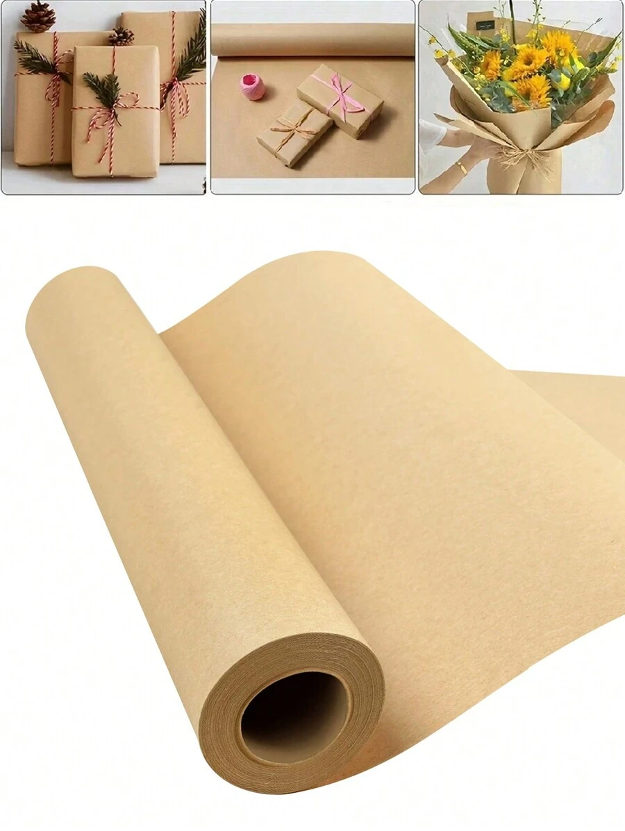 1pc Solid Color Gift Wrapping Paper,Brown Paper Roll, Craft Paper ...