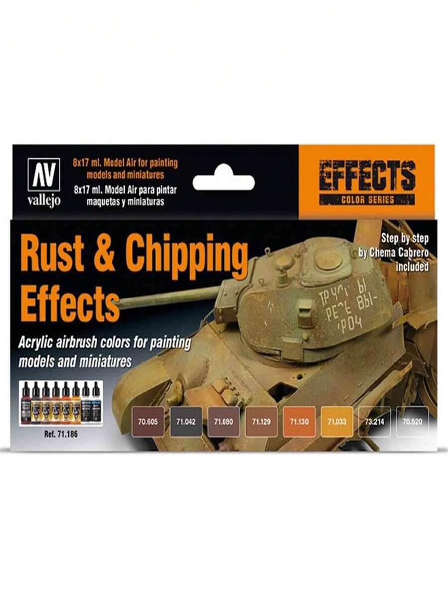 Unbeatablesale Acrylicos Vallejo VJP71186 17 Ml Acrylic Paints Rust & Chipping Effects Model Air ...