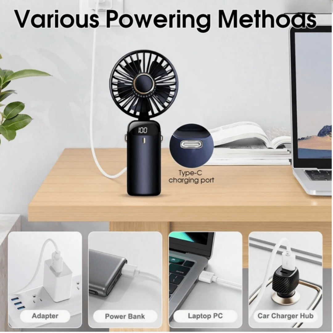 พัดลมพกพาขนาดเล็ก 1 ชิ้น พัดลมมือถือ พัดลมพกพาขนาดเล็ก USB ชาร์จด้วย ...