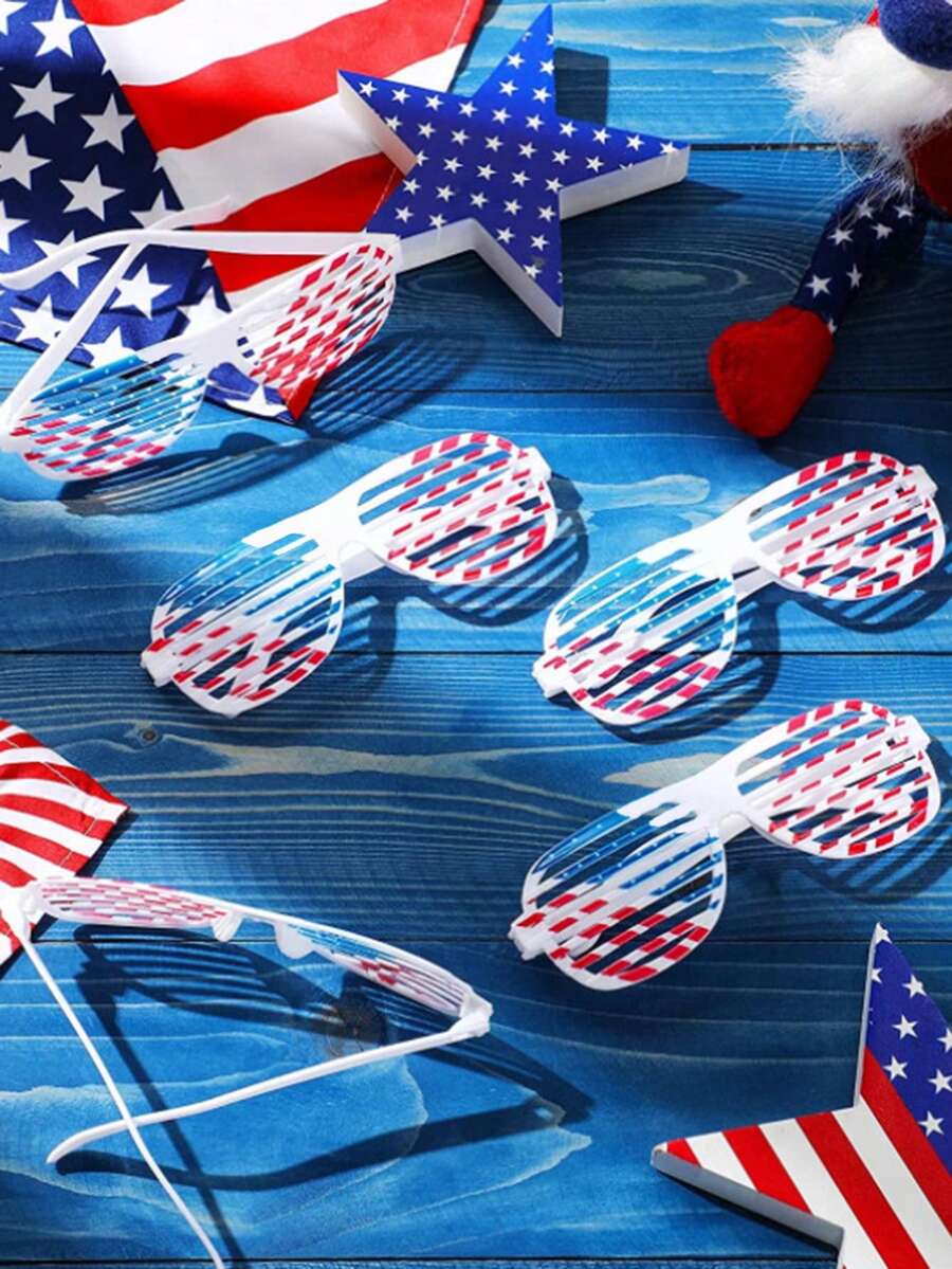 2024 NEW USA Design Plastic Shutter Glasses Shades Sunglasses 4th Of ...