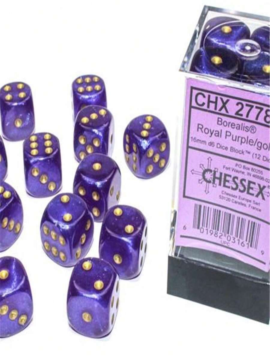Unbeatablesale Chessex Manufacturing CHX27787 16 Mm D6 Cube Borealis Luminary Dice, Royal Purple ...