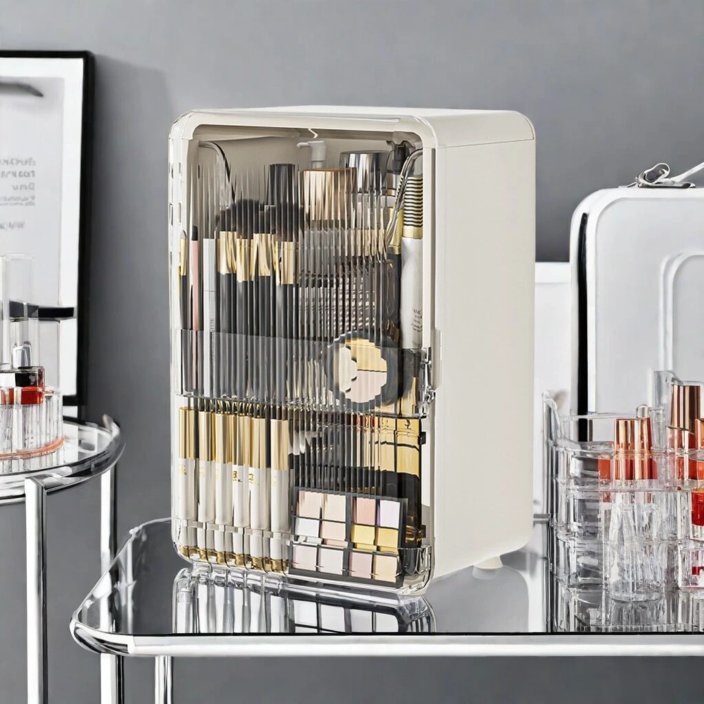 Cosmetics Display Case With Brush Holder | SHEIN USA