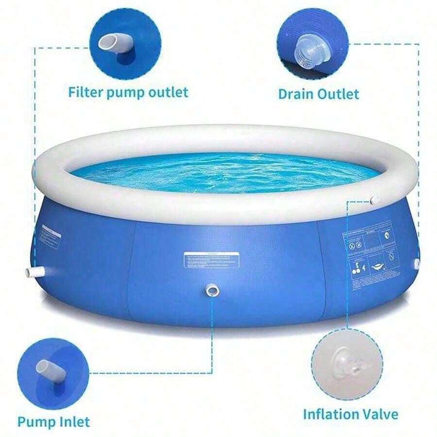 Nuwani Sommer PVC aufblasbarer Schwimmbecken, Rund tragbar Falbar ...