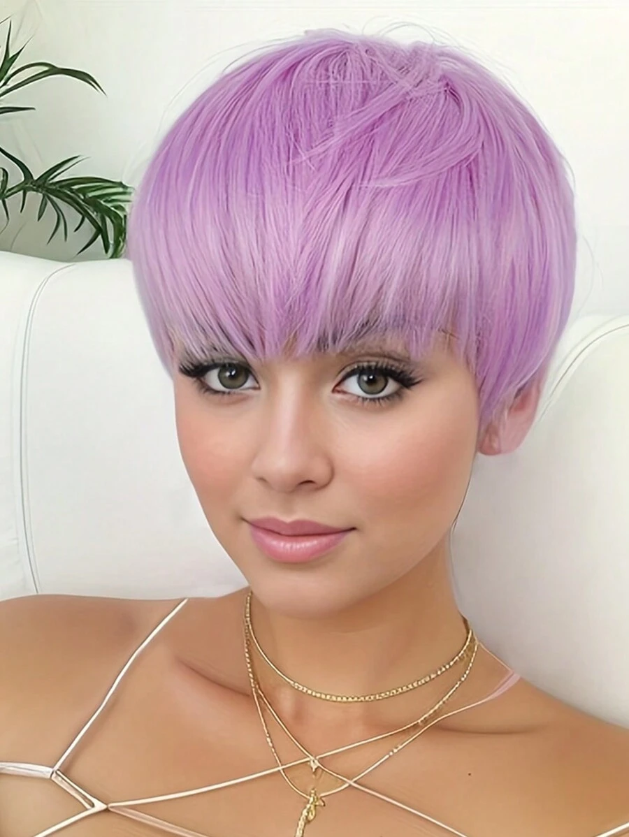 Short Pixie Synthetic Wigs For Women Short Hair Pixie Cut Wig Bob Wolf ...