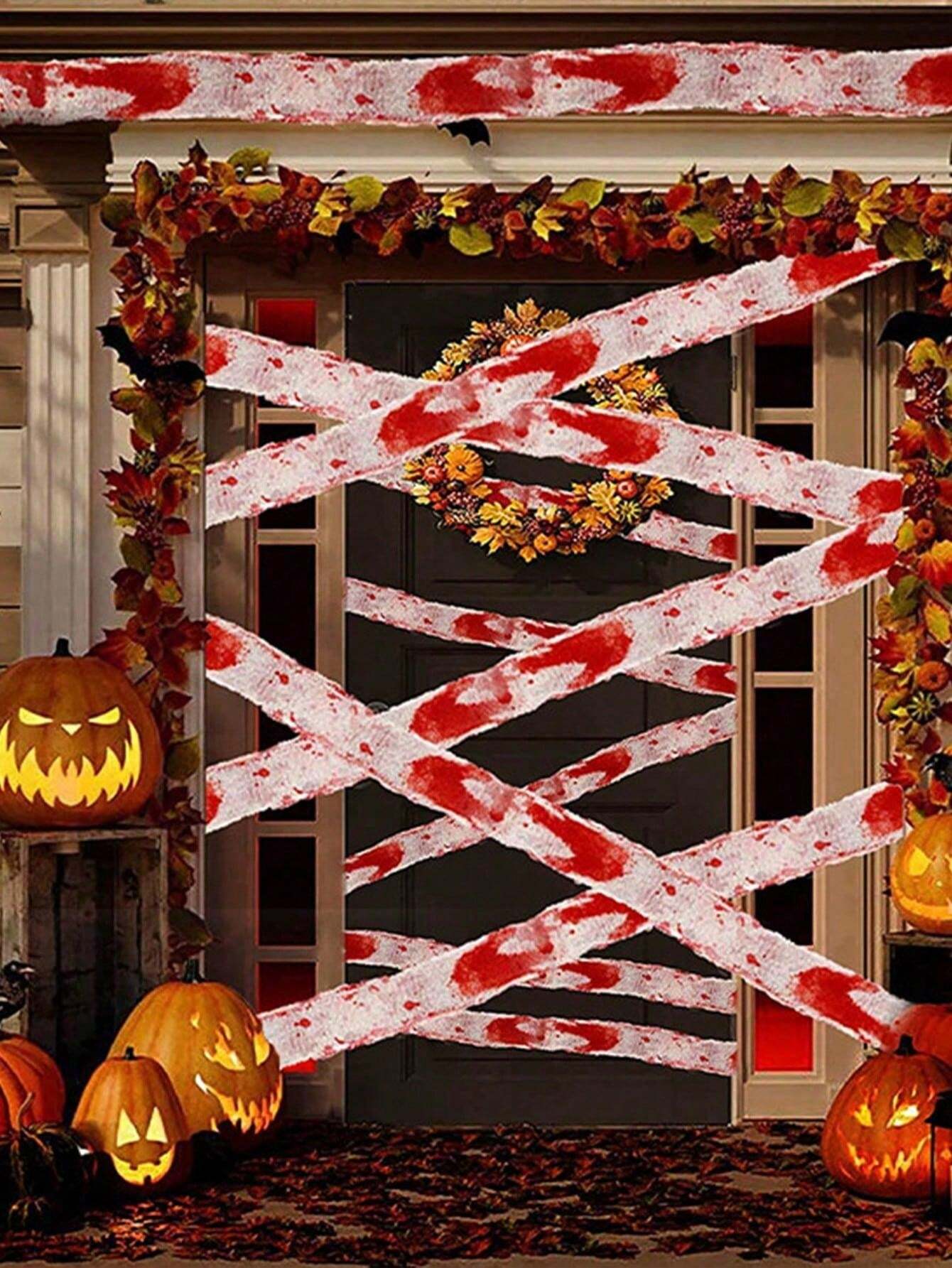1pc 16.5ft Halloween Creepy Blood Cloth-Scary Creepy Cloth With Bloody ...