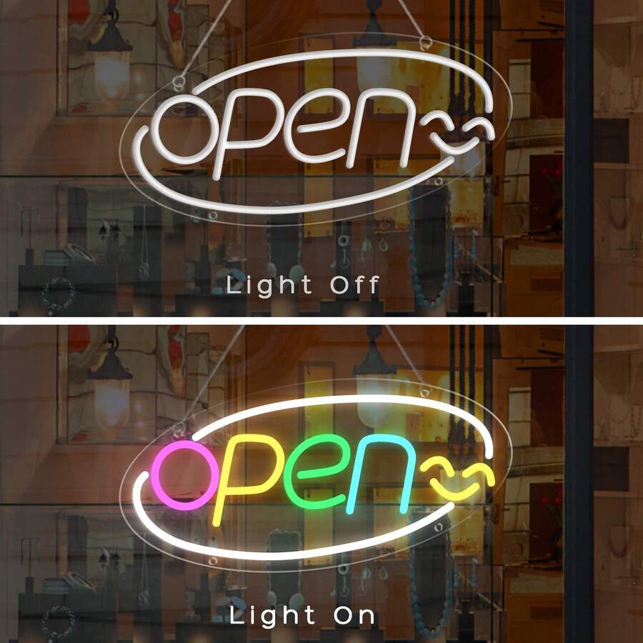 OPEN Circular Neon Signs That Can Be Placed On Store Signs, Bars, Clubs ...