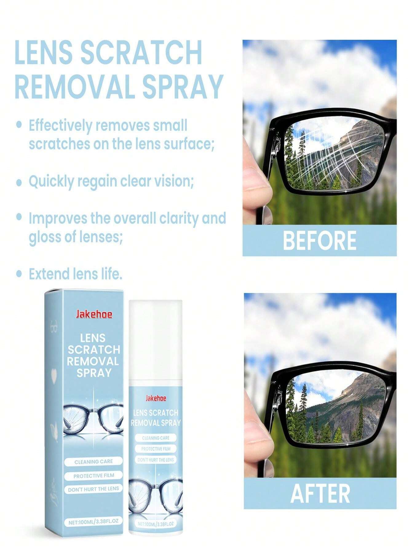 Eyeglasses Care Cleaning Fluid, Clear Vision Lens Maintenance Spray To ...
