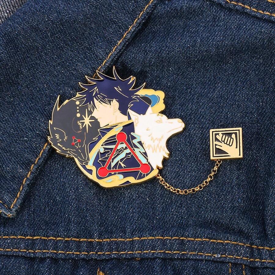 Gojo Satoru Ryomen Sukuna Cosplay Brooch Badge Prop Anime Chain Metal ...