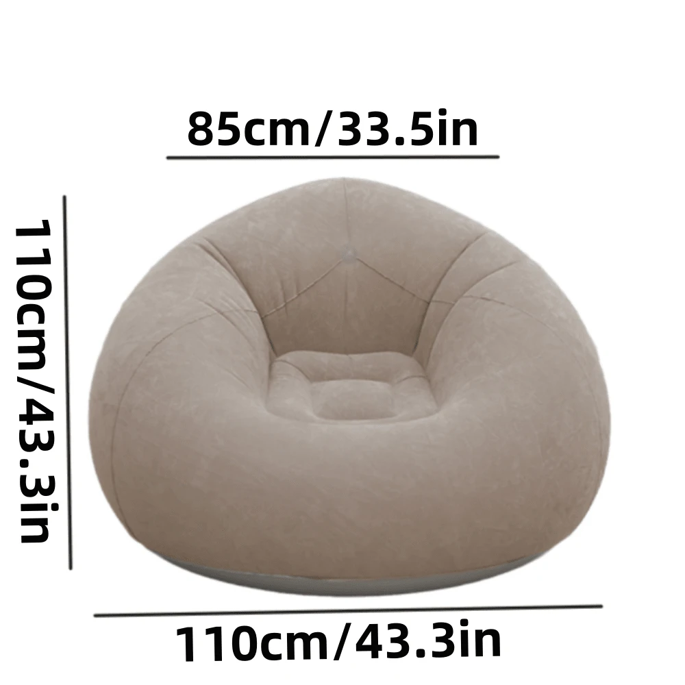 1PC Inflatable Flocking Sofa,Single Lazy Sofa Portable Easy Storage ...