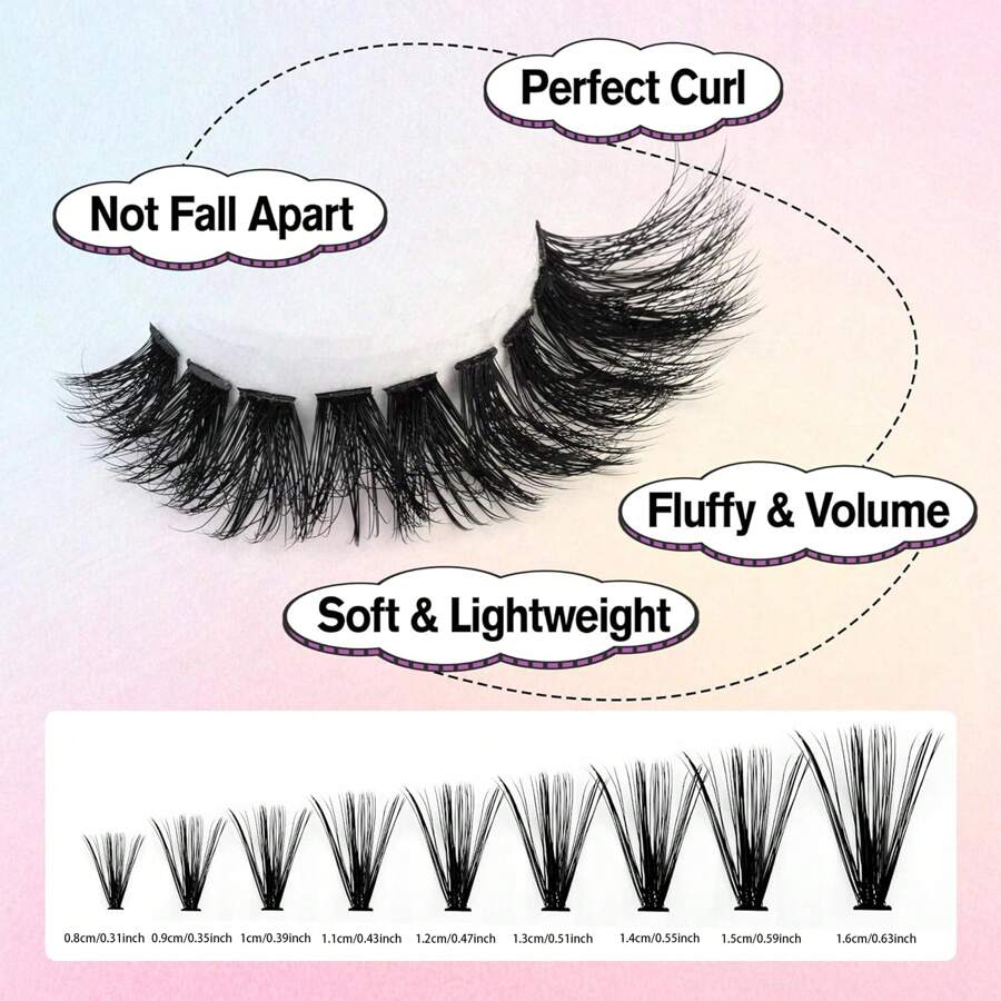 DIY Cluster Eyelashes Set - 60+80D, Large Capacity 240 Clusters ...