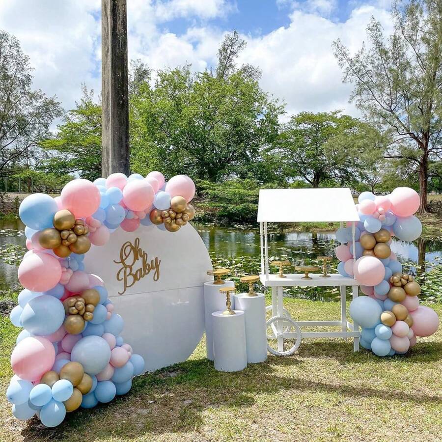 104pcs DIY Gender Reveal Balloon Arch Kit With Pink And Blue Gender ... 104pcs DIY Gender Reveal Balloon Arch Kit With Pink And Blue Gender ...