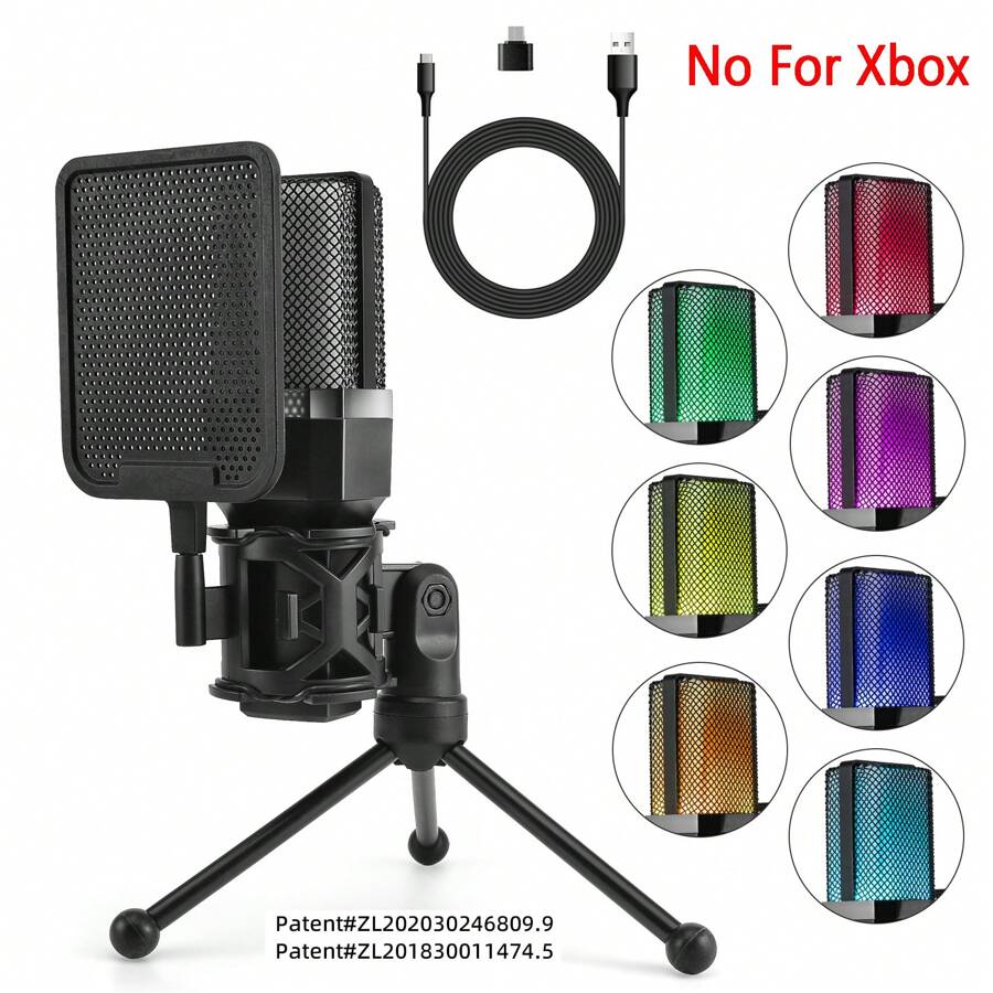 Professional Condenser Microphone Gaming Mic Kit With USB Cable For PC ...