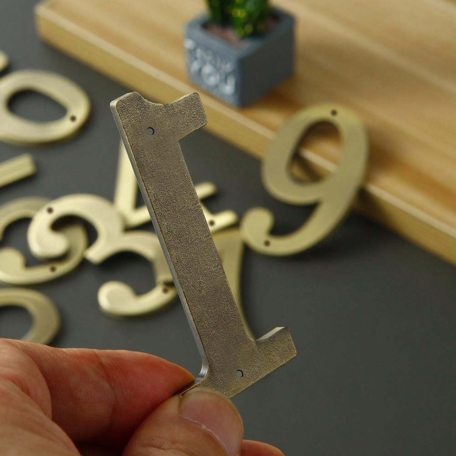 1pc 3 Inch Bronze/Gold Metal Door Number Plate With M2 Screws, Solid ...