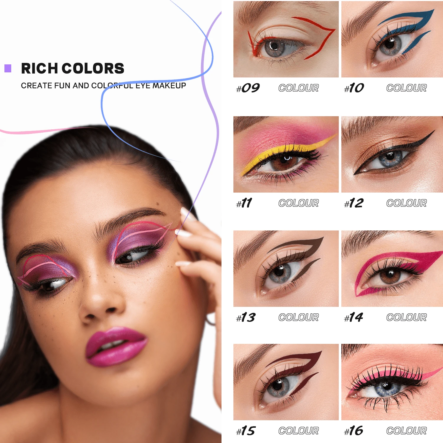 Liquid Eyeliner, Easy To Color Glitter And Matte Precision Fine Tip Eye ...