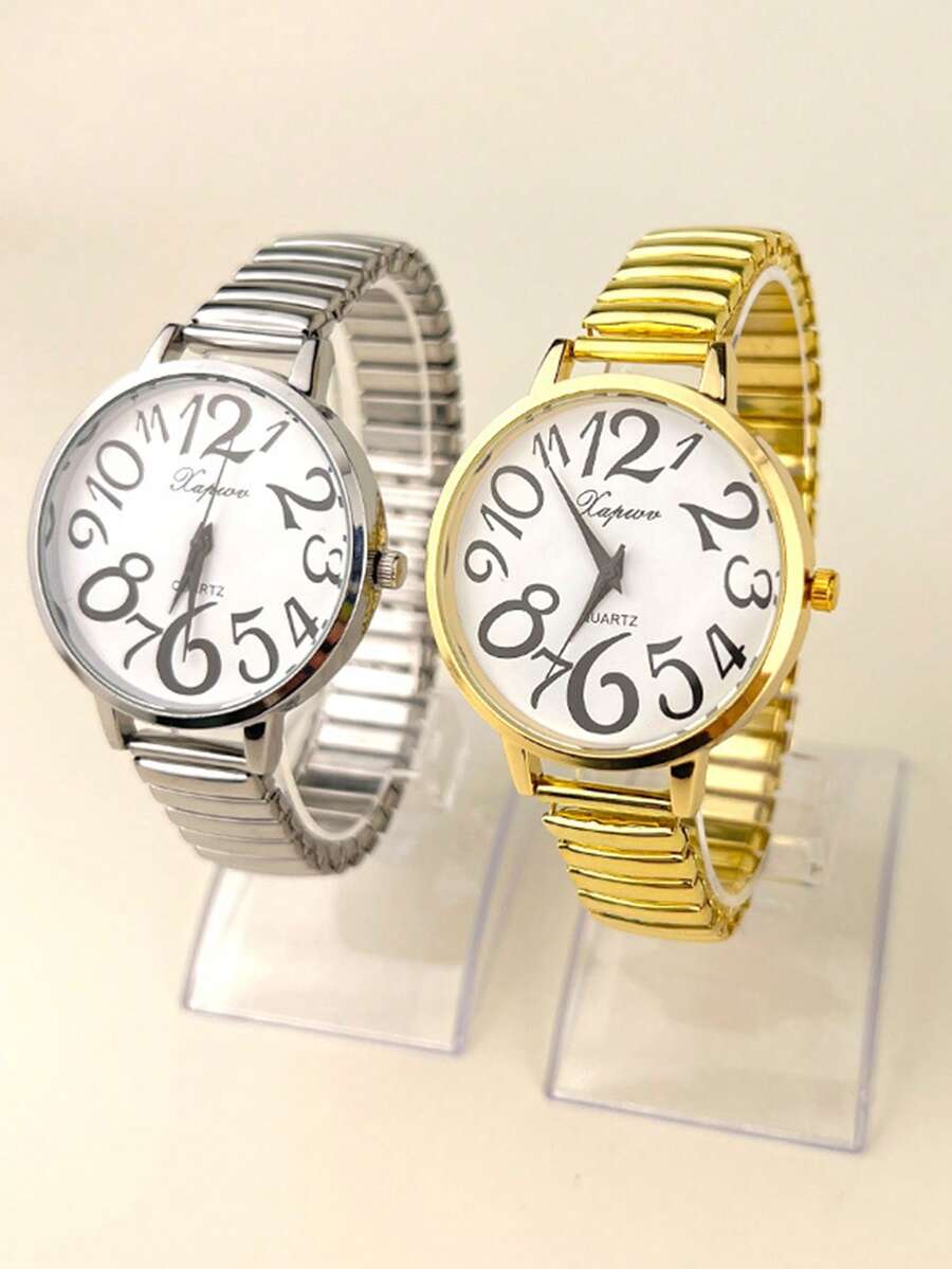 New Arrivals Big Dial Arab Number Casual Quartz Watch With Elastic ...