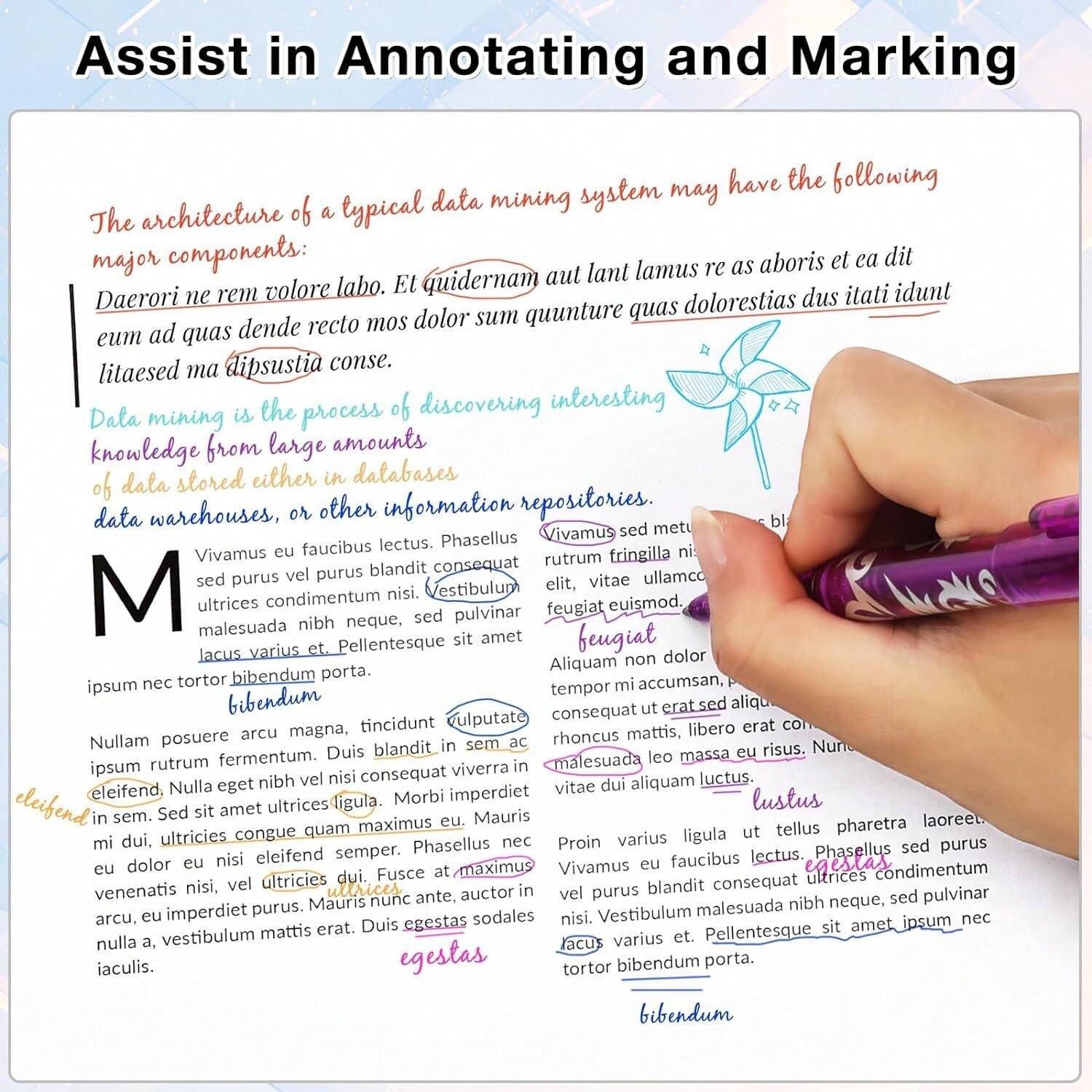 Erasable Pens Rub Out Pens, 0.5mm Erasable Gel Pens With Rubbers On The ...