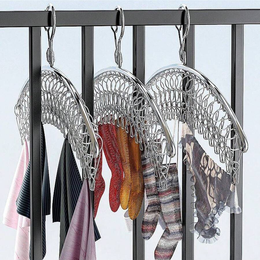 The Multifunctional Clothes Hanger Made Of Stainless Steel Material Is ...