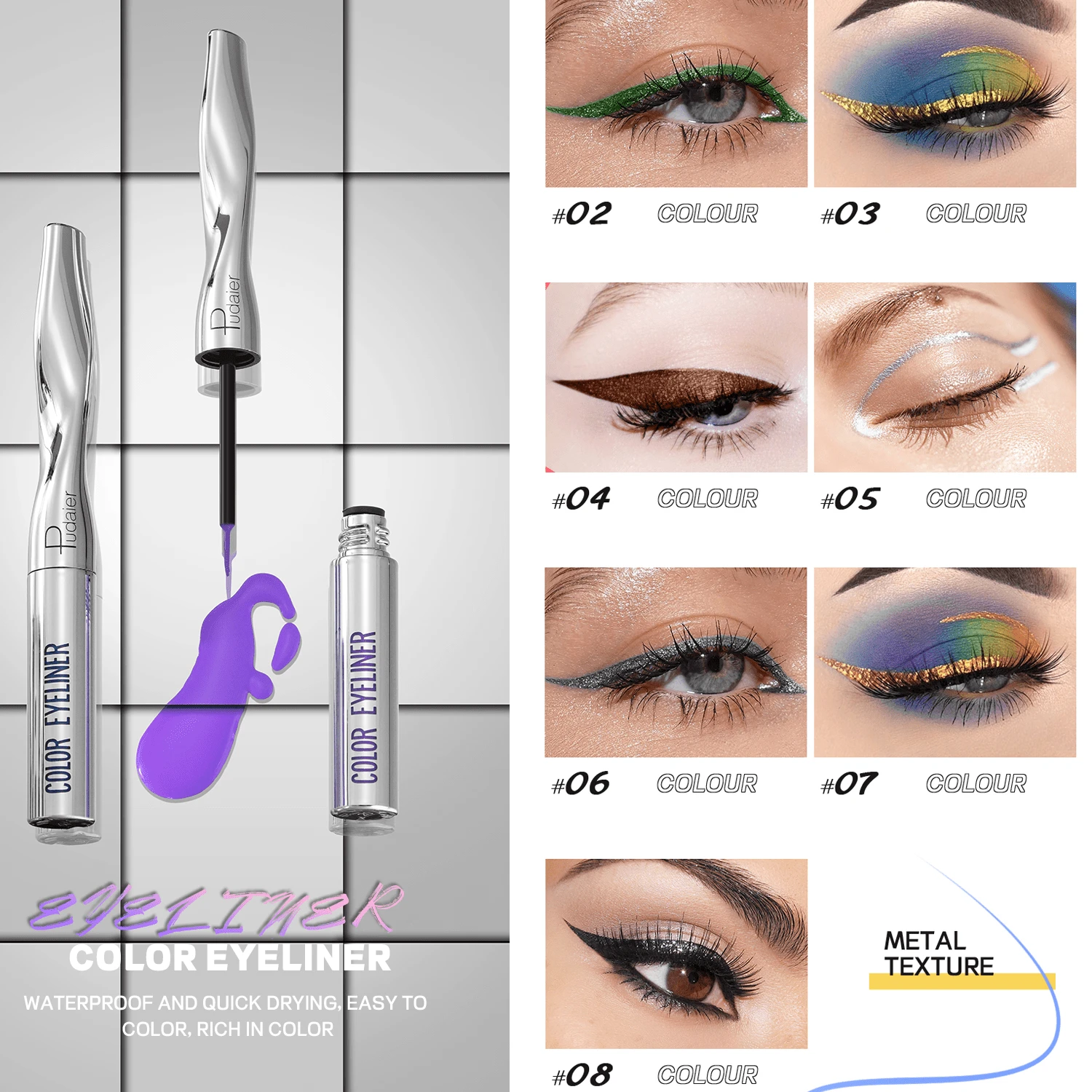 Liquid Eyeliner, Easy To Color Glitter And Matte Precision Fine Tip Eye ...