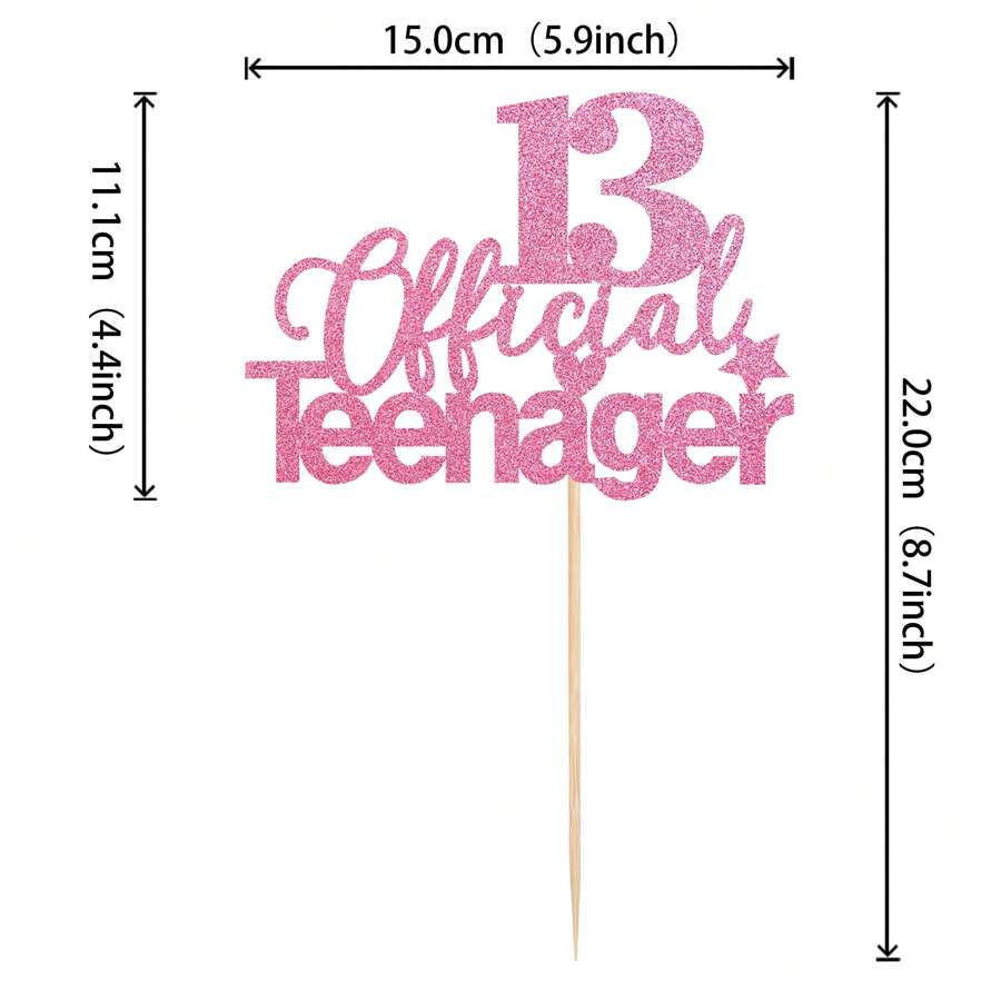 1 Pc 13 Official Teenager Cake Topper Glitter 13th Birthday Cake Pick ... 1 Pc 13 Official Teenager Cake Topper Glitter 13th Birthday Cake Pick ...