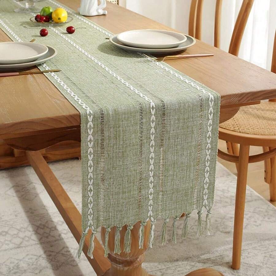 1pc 13 * 72inch Linen Table Runner Elegant Dining Boho Vintage Woven ...