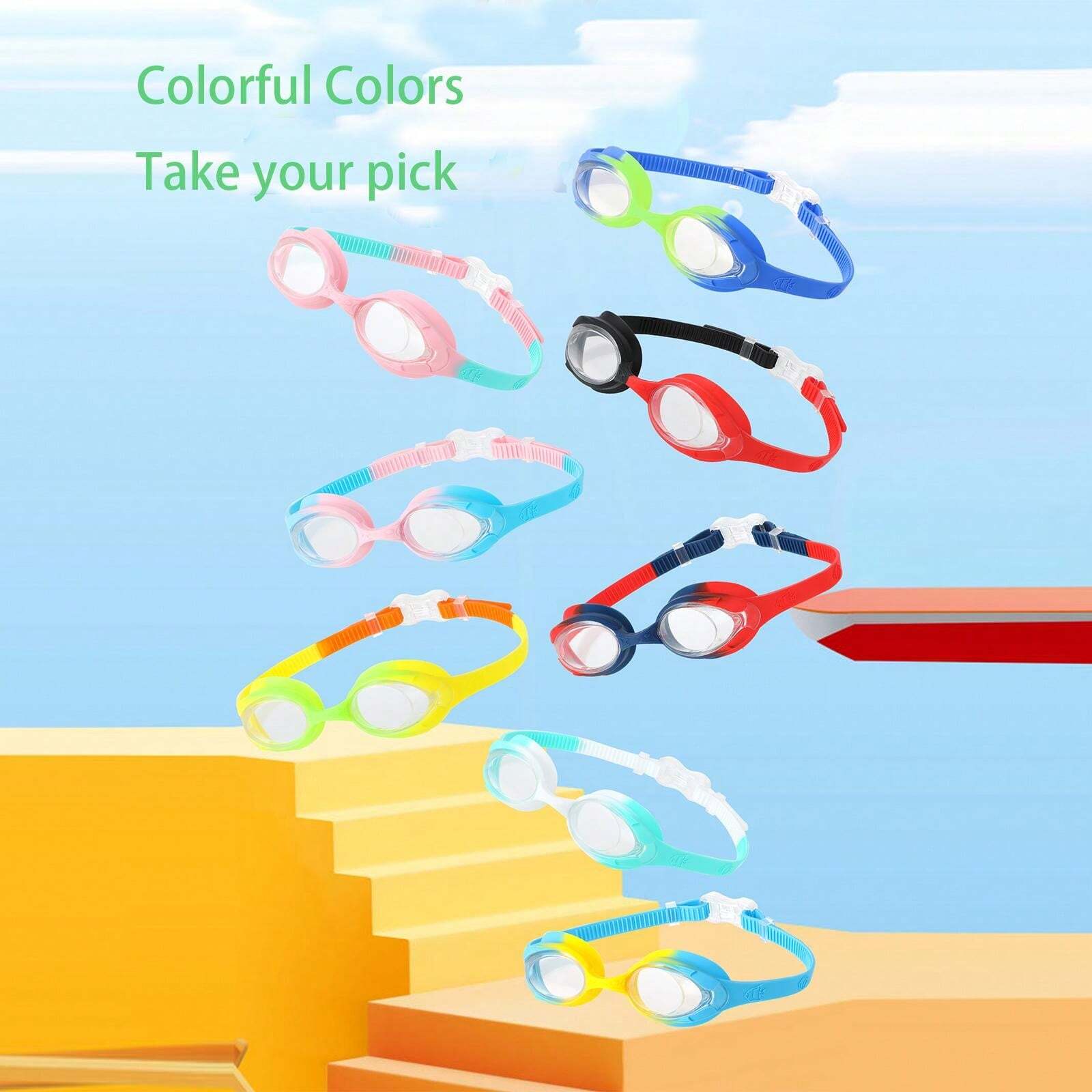 Waterproof Eye Protection Sports Eyewear Children Silicone Swimming ...