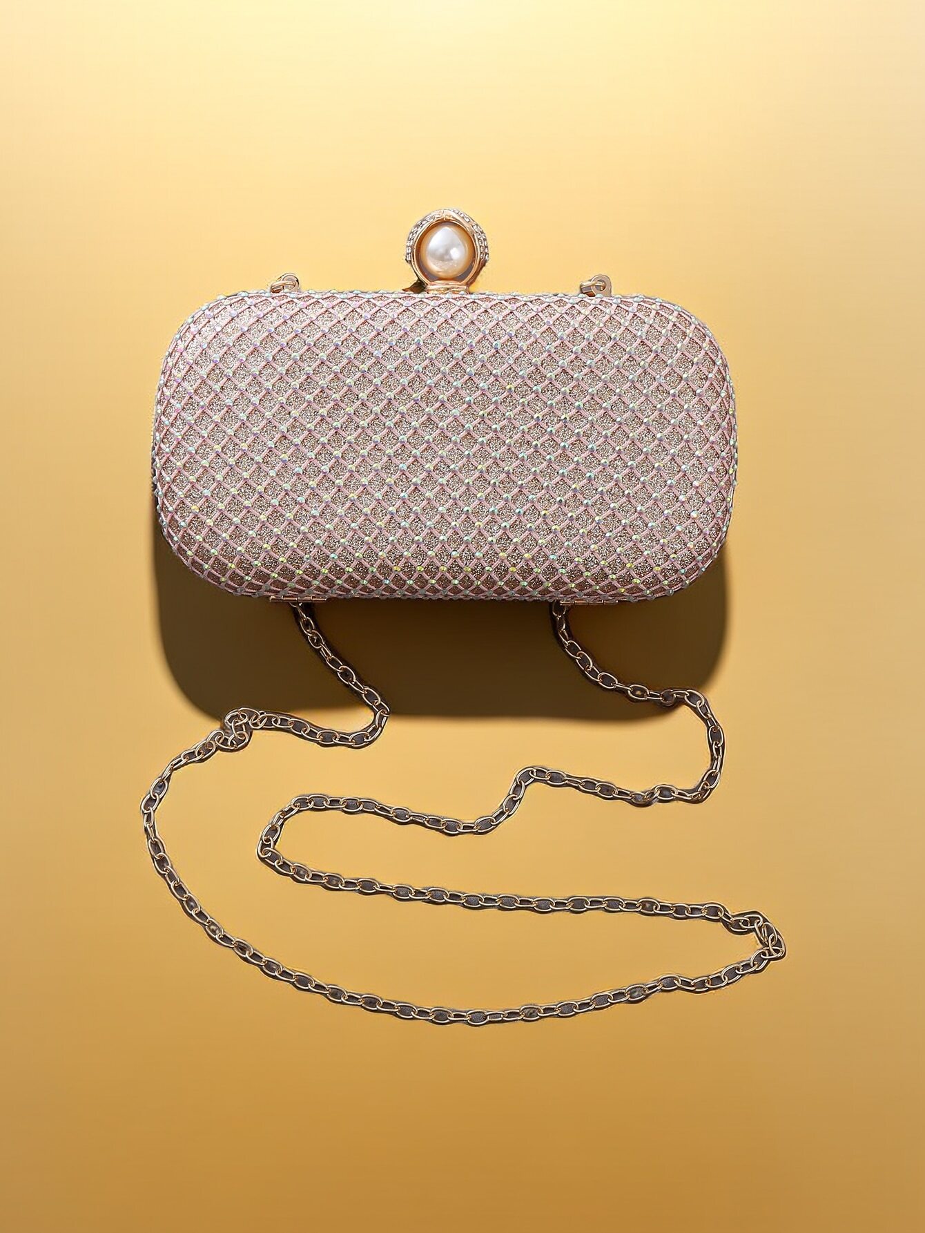 New Pearl Evening Bag Retro Classic Handheld Clutch Chain Strap ...