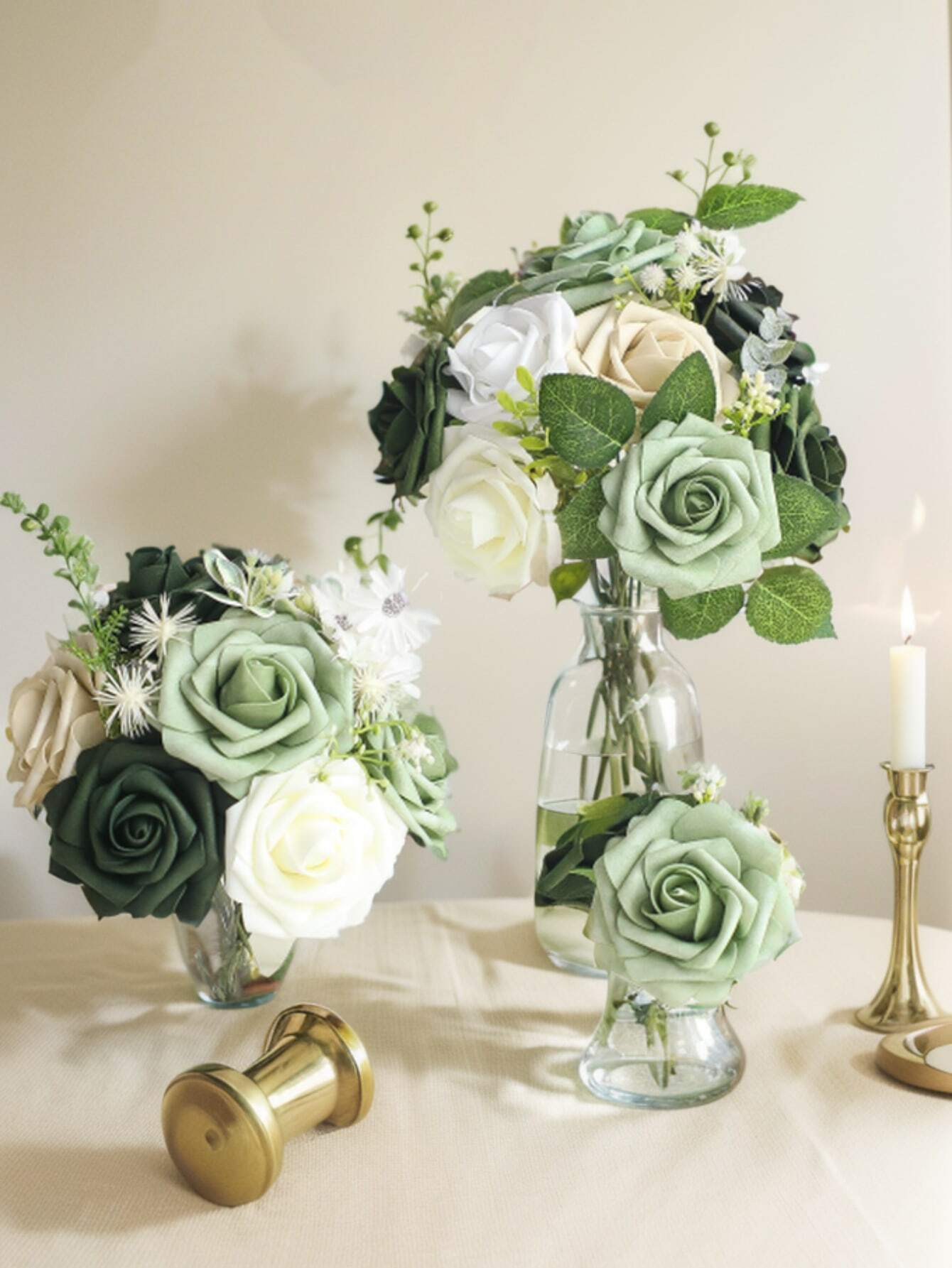 25 pièces Fleurs artificielles aux couleurs dégradées ressemblant au ...