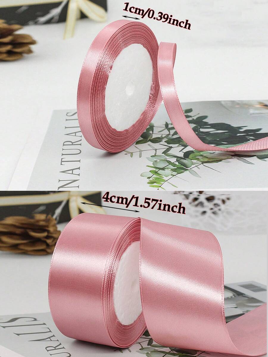 1pc 22m/72ft Silk Ribbon For DIY Crafts, Wedding Decor, Flower ...