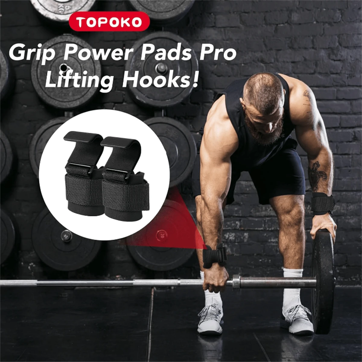 1pc Weight Lifting Hooks - Upgraded Heavy Duty Lifting Wrist Straps For ...