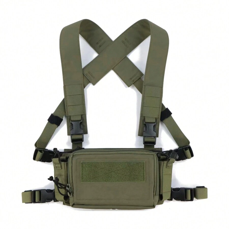 Tactical Airsoft Chest Rig, Adjustable 500D Nylon Molle Chest Rigs Mag ...