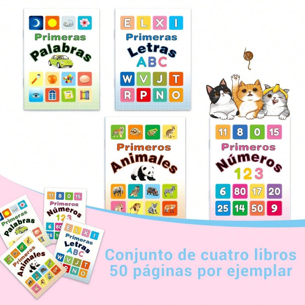 1 Set Of 4 Spanish Picture Vocabulary Books For Kids, Children's First ...