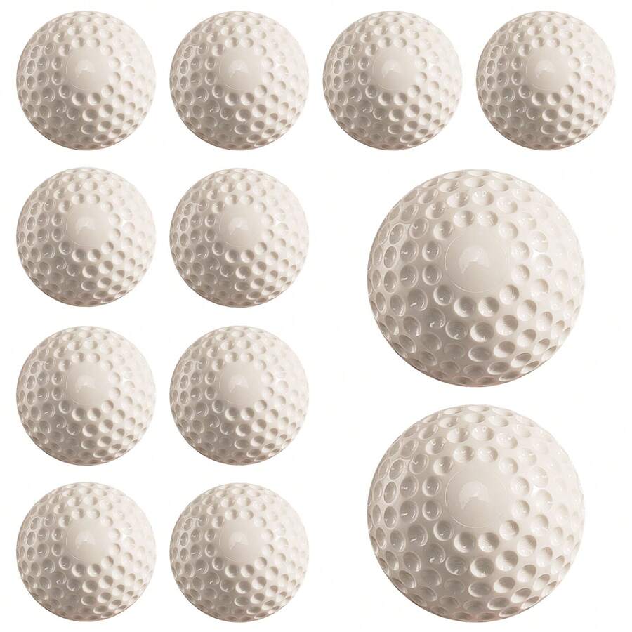 Baseballs 12 Pack Yellow Dimpled Baseballs, 9-Inch Pitching Machine ...