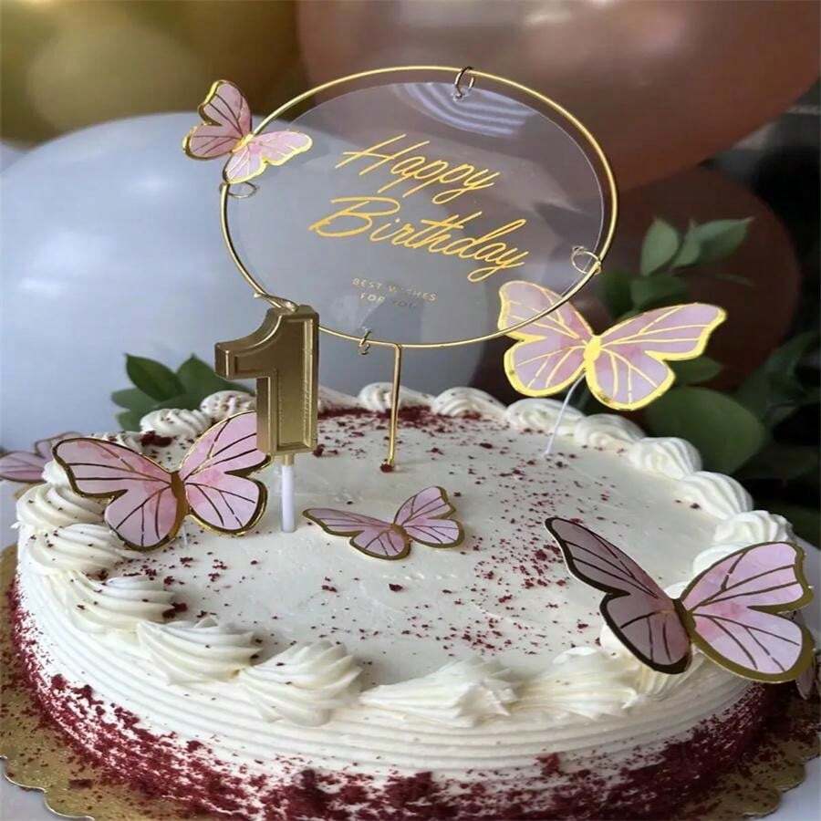 22pcs, Butterflies, Beautiful Purple And Pink Butterfly Cake Toppers ...