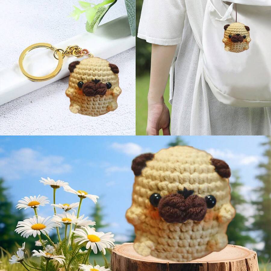 DIY Brown Bulldog Crochet Kit For Beginners, Amigurumi Stuffed Plants ...