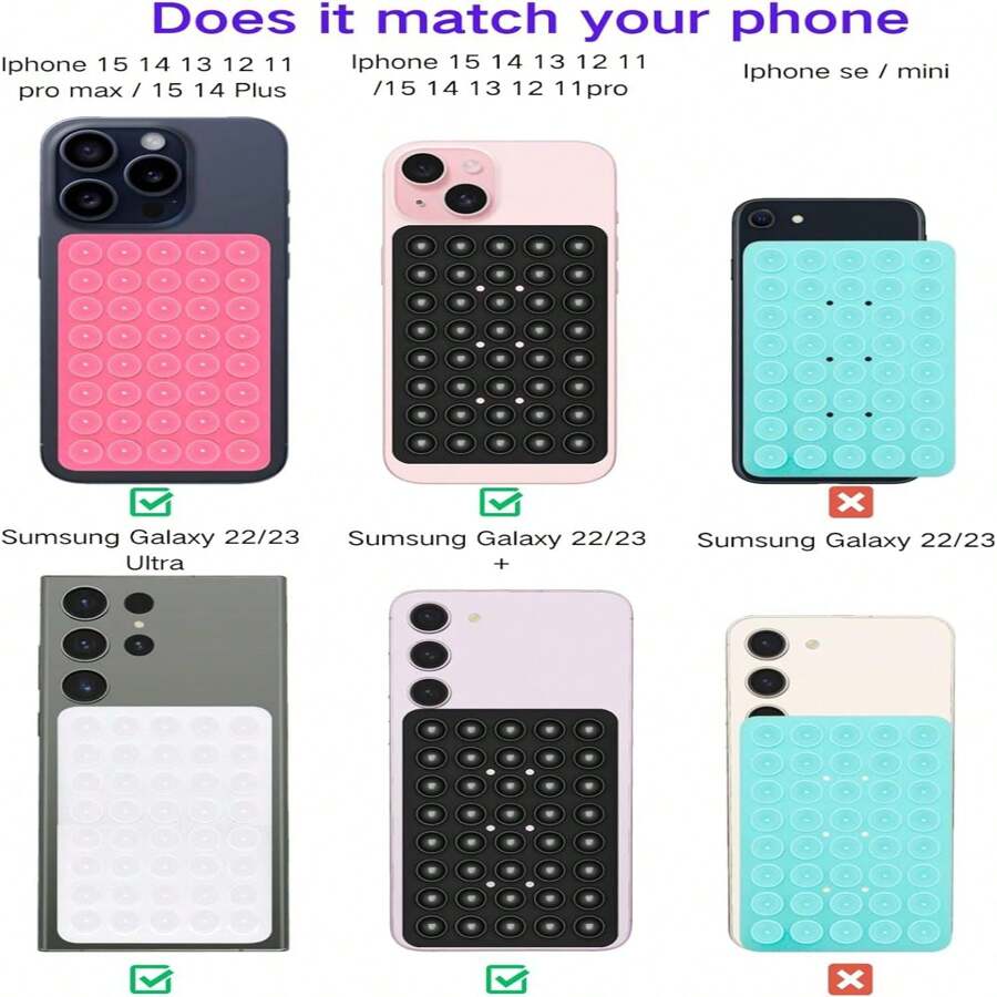 4pcs Silicone Suction Cup Phone Case Mount Double Sided, Phone ...