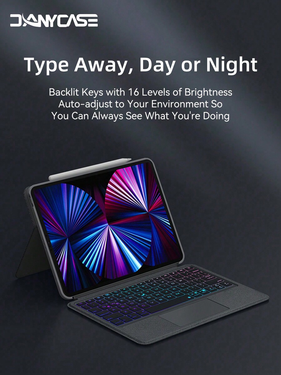 DANYCASE Magic Keyboard Case Compatible With Ipad Mini 7 A17Pro 2024 Pro 11 Pro 12.9 10.5 10.2 7 ...