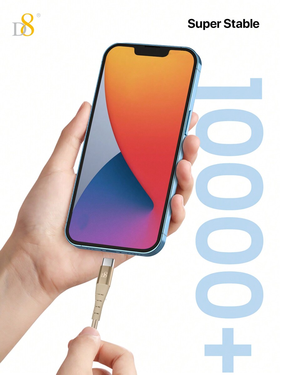 D8 USB Type C Cable,(1M,60W/3A)USB A To USB C Fast Charging Braided Charge Cord ,Compatible With ...