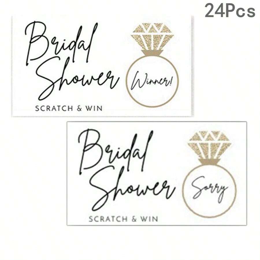 Bridal Shower Scratch Off Game Cards With Stickers For 24 Players ...