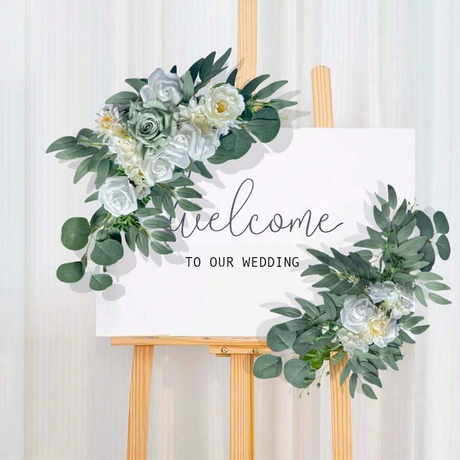 Wedding Arch Flowers Swag Set Of 2, Artificial Flower Swags For Wedding ...