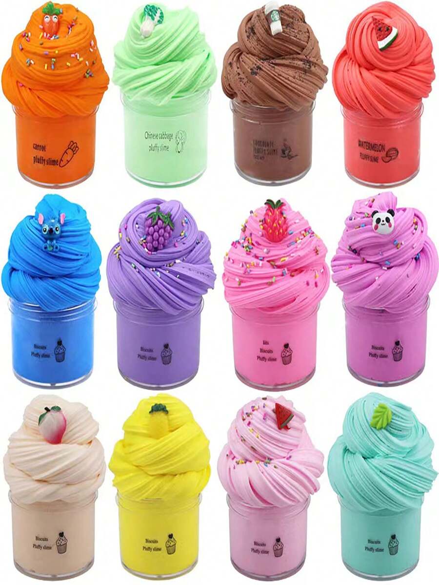 6pcs 70mL Slime Toy Blind Box Set, Including Stretchy, Butter, Crystal ...
