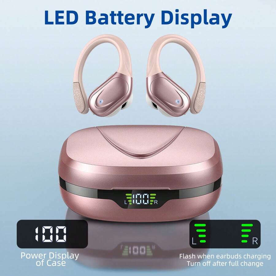 BX17 Wireless Earbuds 5.3 BT 48hour Playtime HiFi Headphones Over-Ear ...